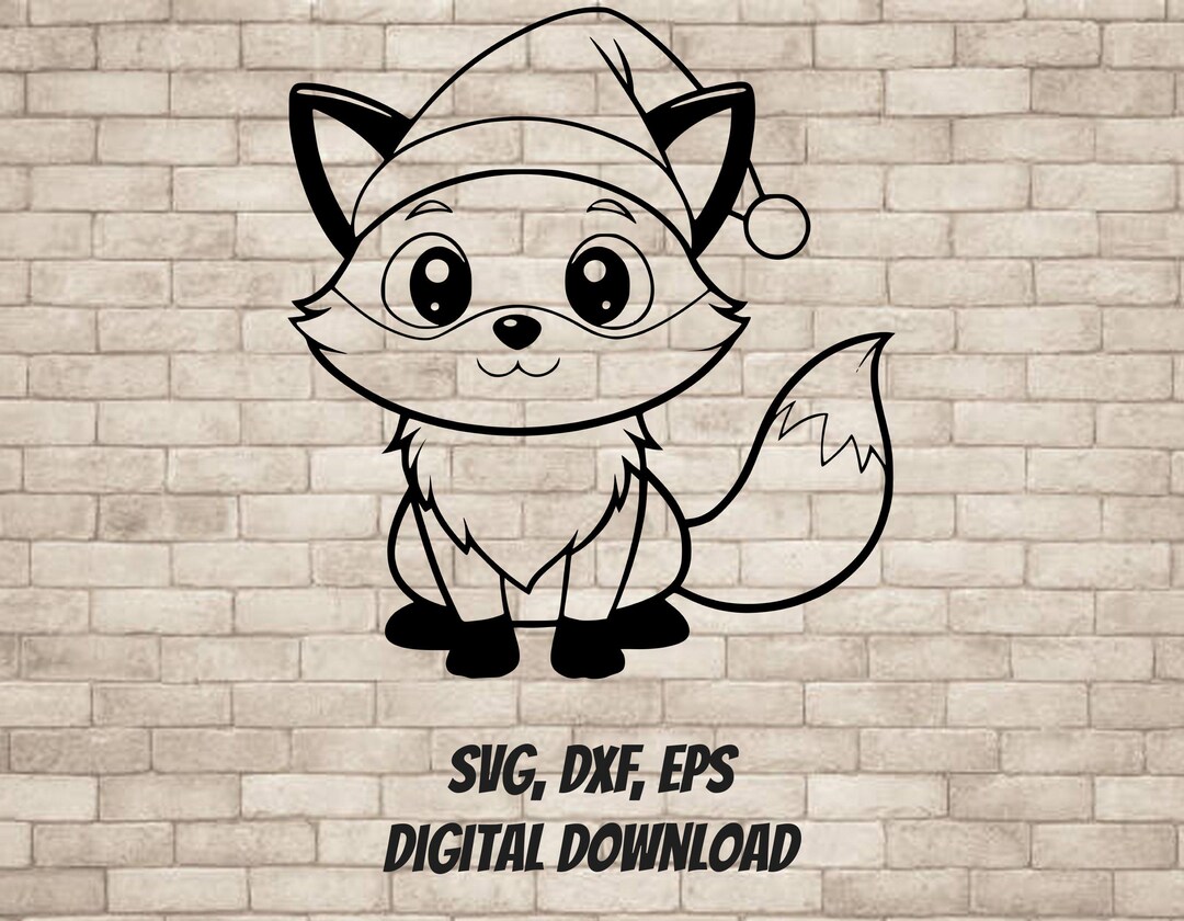 Christmas Fox Santa Hat SVG Cut File (digital Download) - Etsy