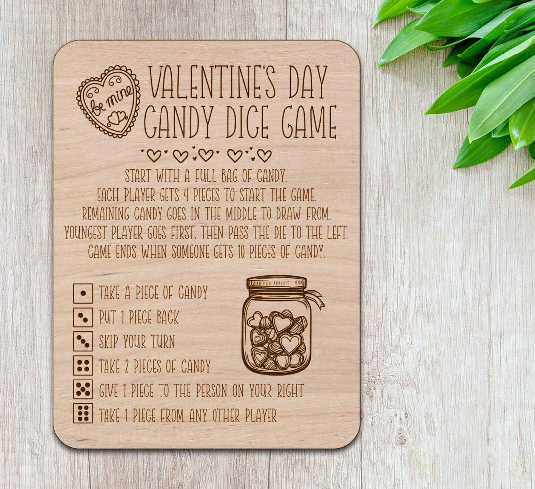 Valentine's Day Candy Dice Game SVG, Candy Dice Game Laser Cut File ...