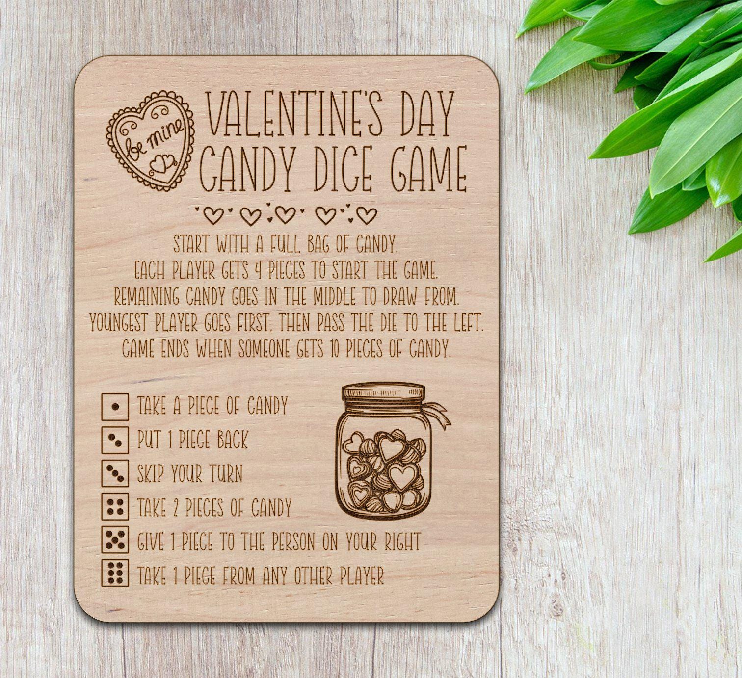 Valentine's Day Candy Dice Game SVG, Candy Dice Game Laser Cut File ...
