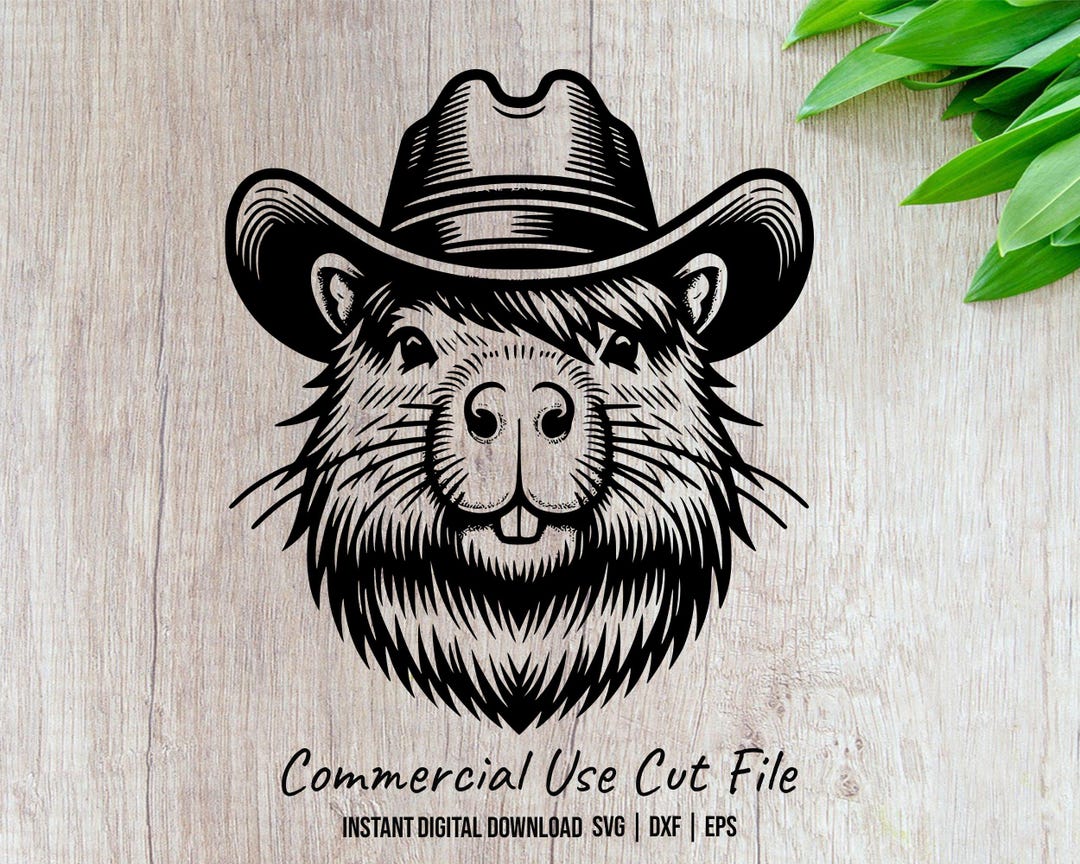 Adorable Cowboy Beaver Laser SVG Design Element - Etsy