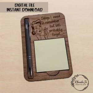 Sticky Note Pad Holder SVG Laser Cut File (digital Download) - Etsy