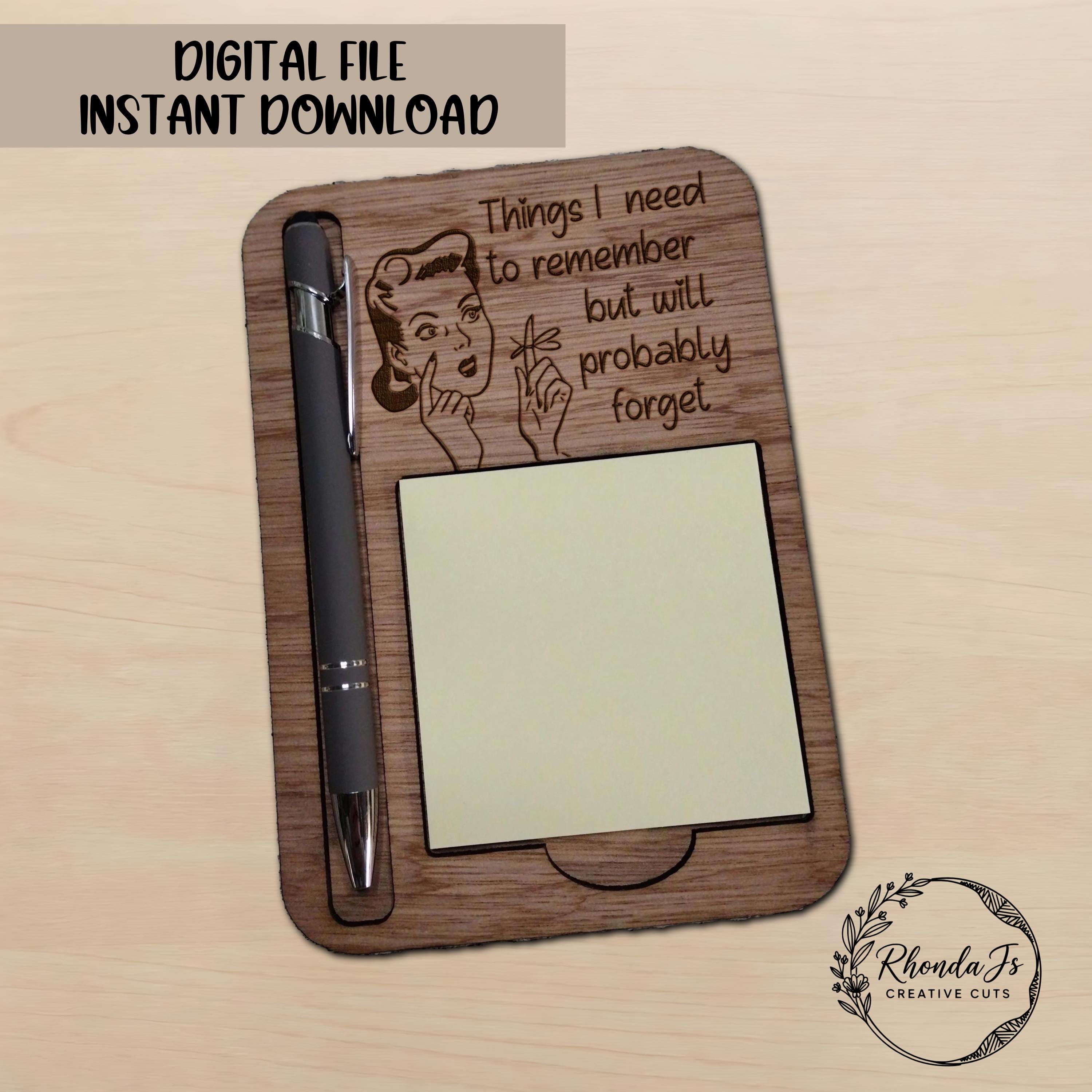 Sticky Note Pad Holder SVG Laser Cut File (digital Download) - Etsy