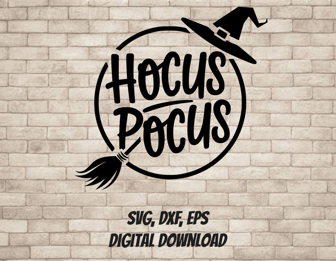Hocus Pocus Witch Hat Broom Circle SVG Design Element - Etsy