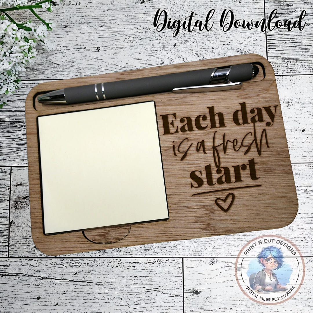 Positive Affirmation Sticky Note Pad Holder SVG Laser Cut File (digital ...