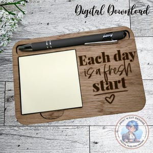 Positive Affirmation Sticky Note Pad Holder SVG Laser Cut File (digital ...