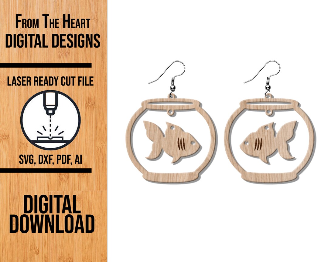 Fish Bowl Earring SVG Laser Cut File (digital Download) - Etsy