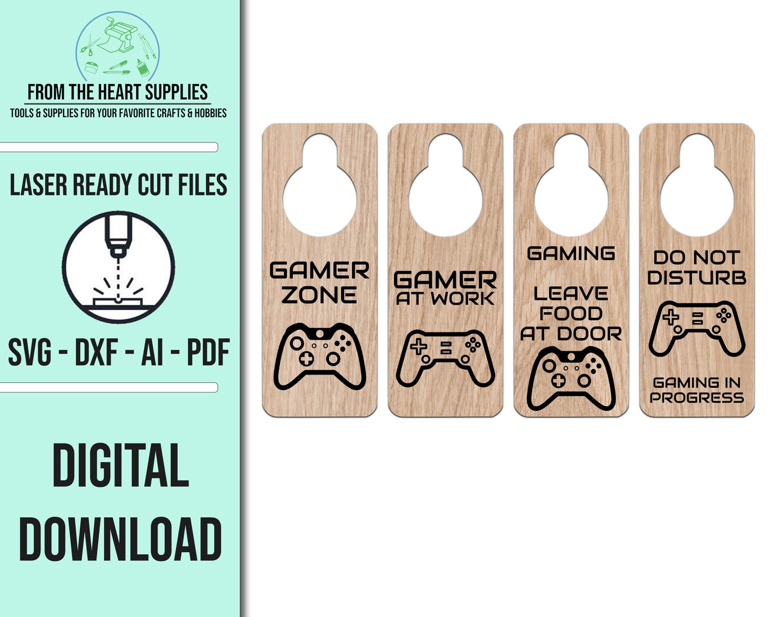 Gamer Door Hanger SVG Cut File Gaming Door Hanger Gamers - Etsy