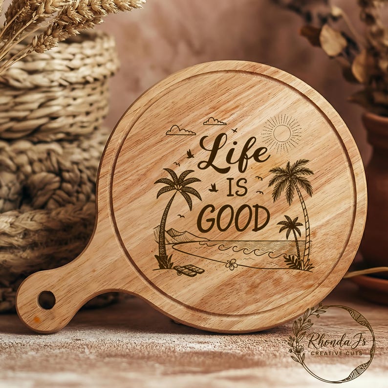 Life is Good Svg, Beach Scene Svg File for Laser Engraving, Summer Svg ...