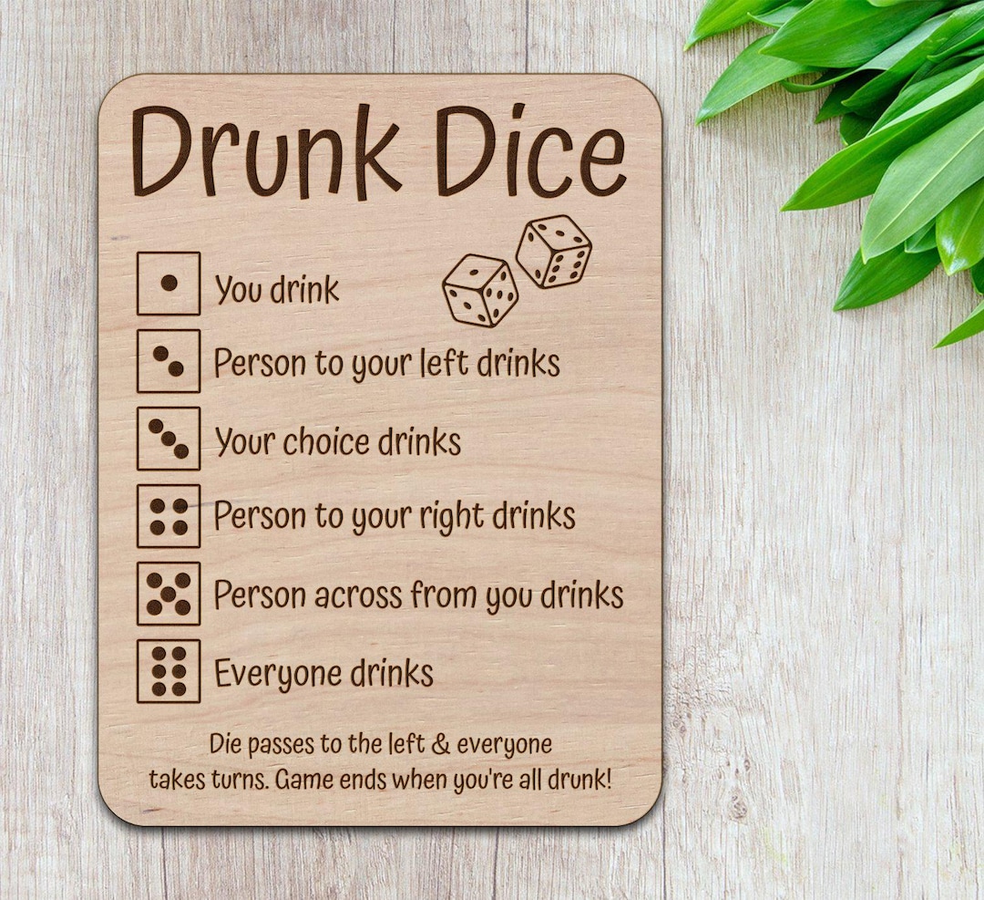 Drunk Dice Game Laser Cut SVG File, Party Dice Game Design, Digital ...