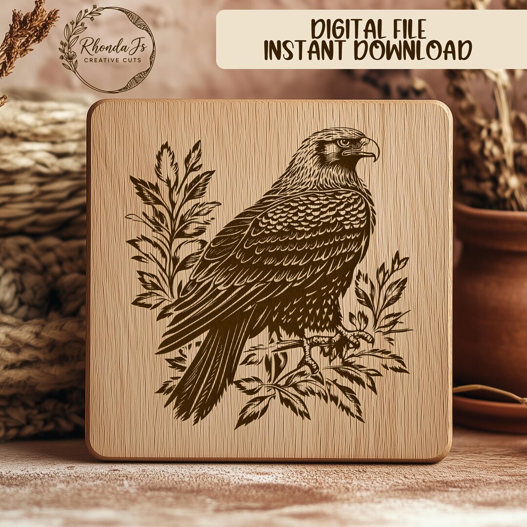 Eagle SVG Laser Engraving File, Bird Vector Cut File, Patriotic Design ...