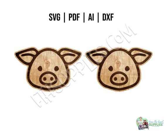 Pig Face Earring Stud Svg SVG Laser Cut File Pig Earring - Etsy