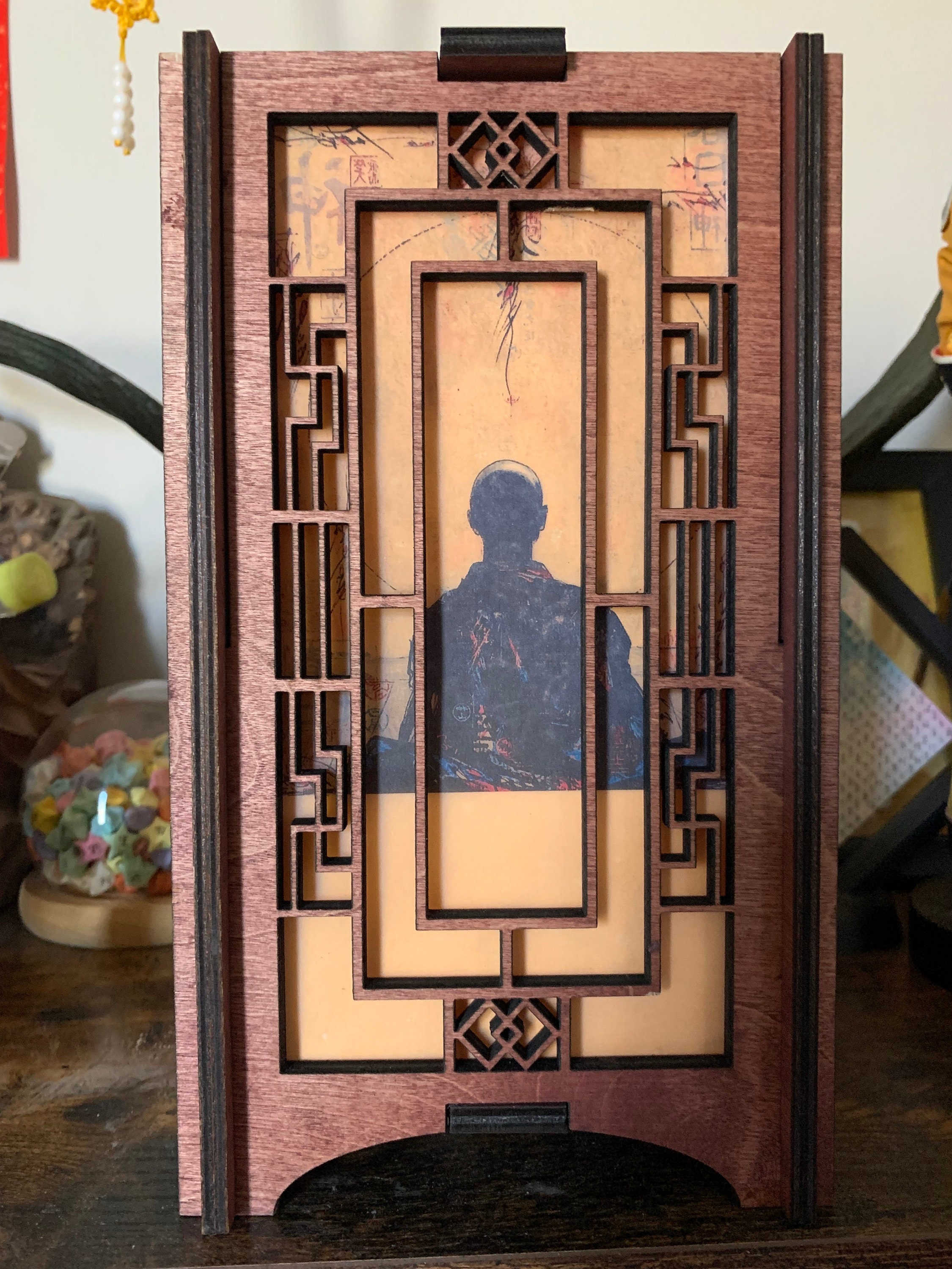 Lamp Heart Sutra/four Mindfulnesses, Chinese Calligraphy, 枱燈 心經/四念處, 書法 ...