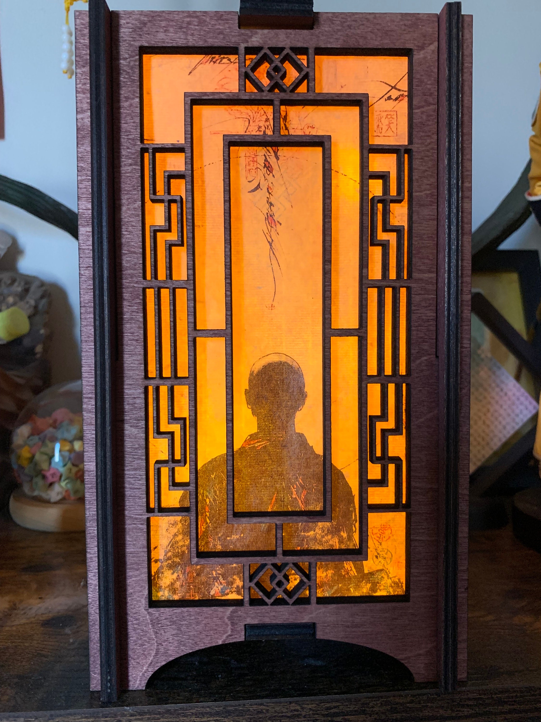 Lamp Heart Sutra/four Mindfulnesses, Chinese Calligraphy, 枱燈 心經/四念處, 書法 ...