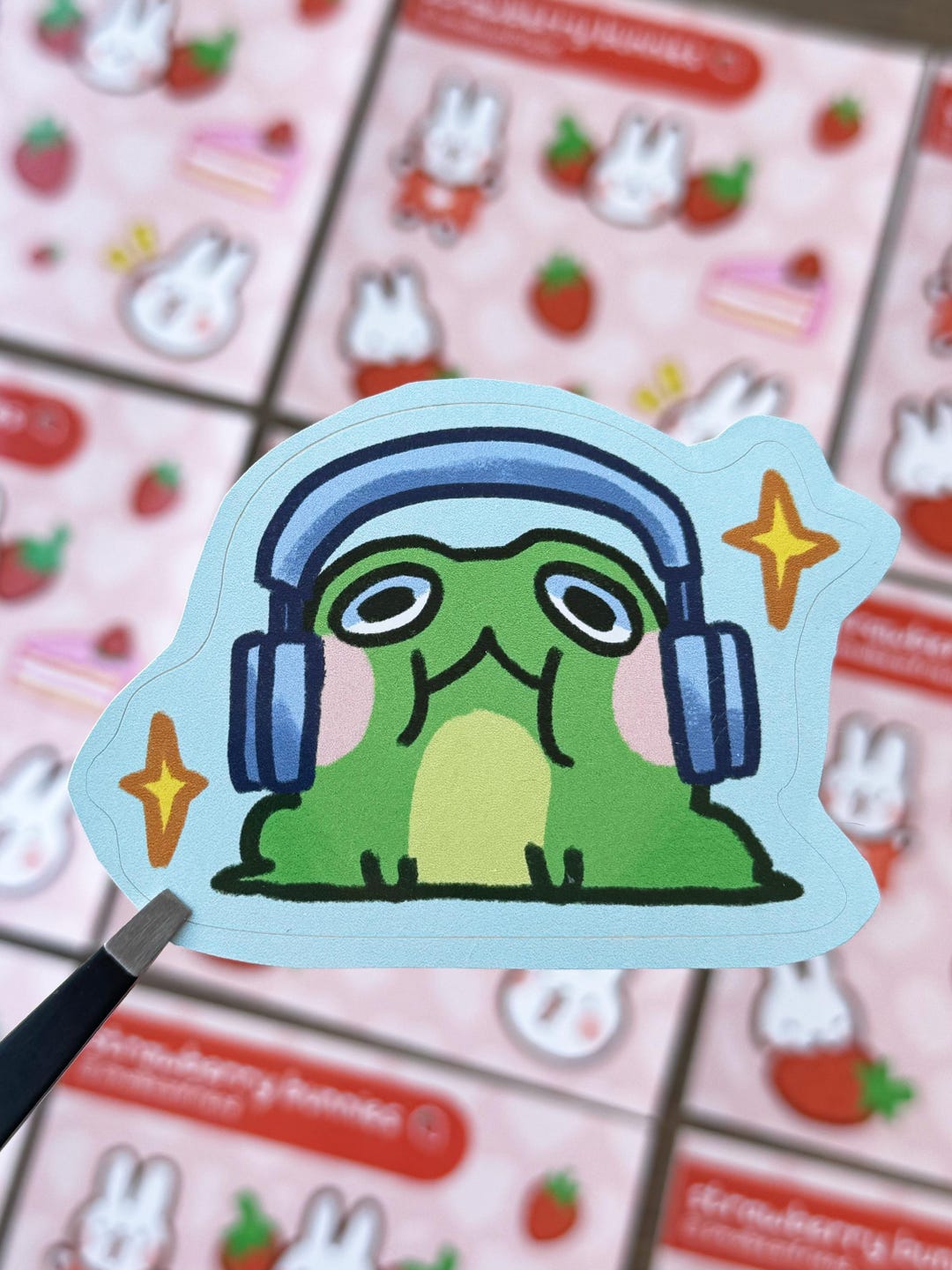 Frog Squished by Headphones Vinyl Sticker - Etsy