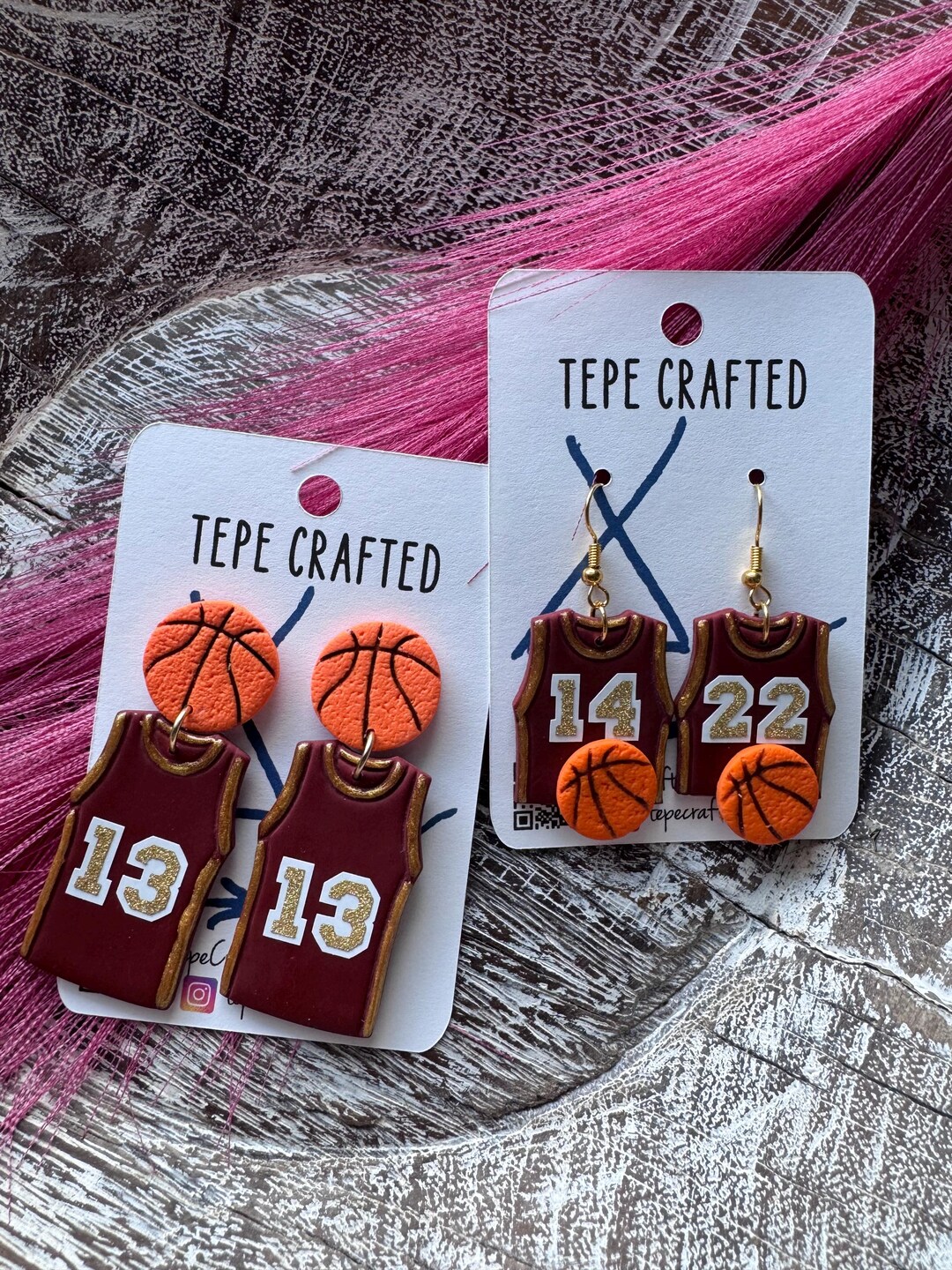 Jersey Earring Basketball Earring Basketball Player Earrings Custom ...