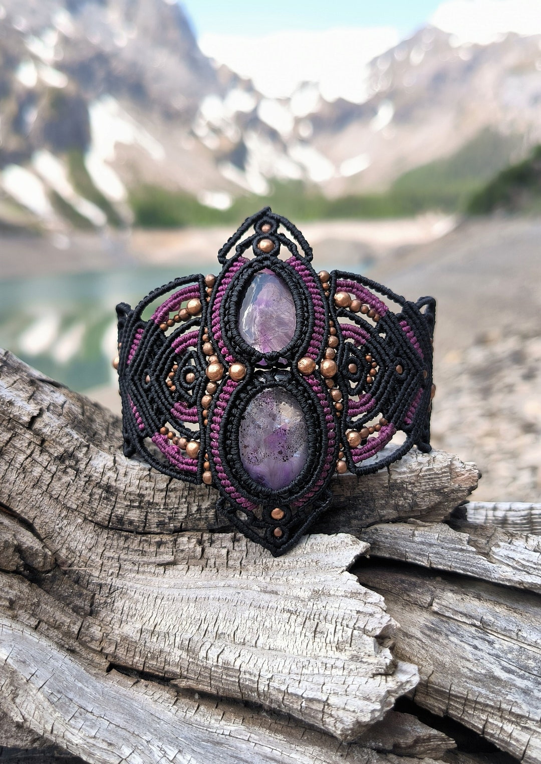 Catori Collection. Handmade Macrame Beaded Cuff Bracelet . Natural ...