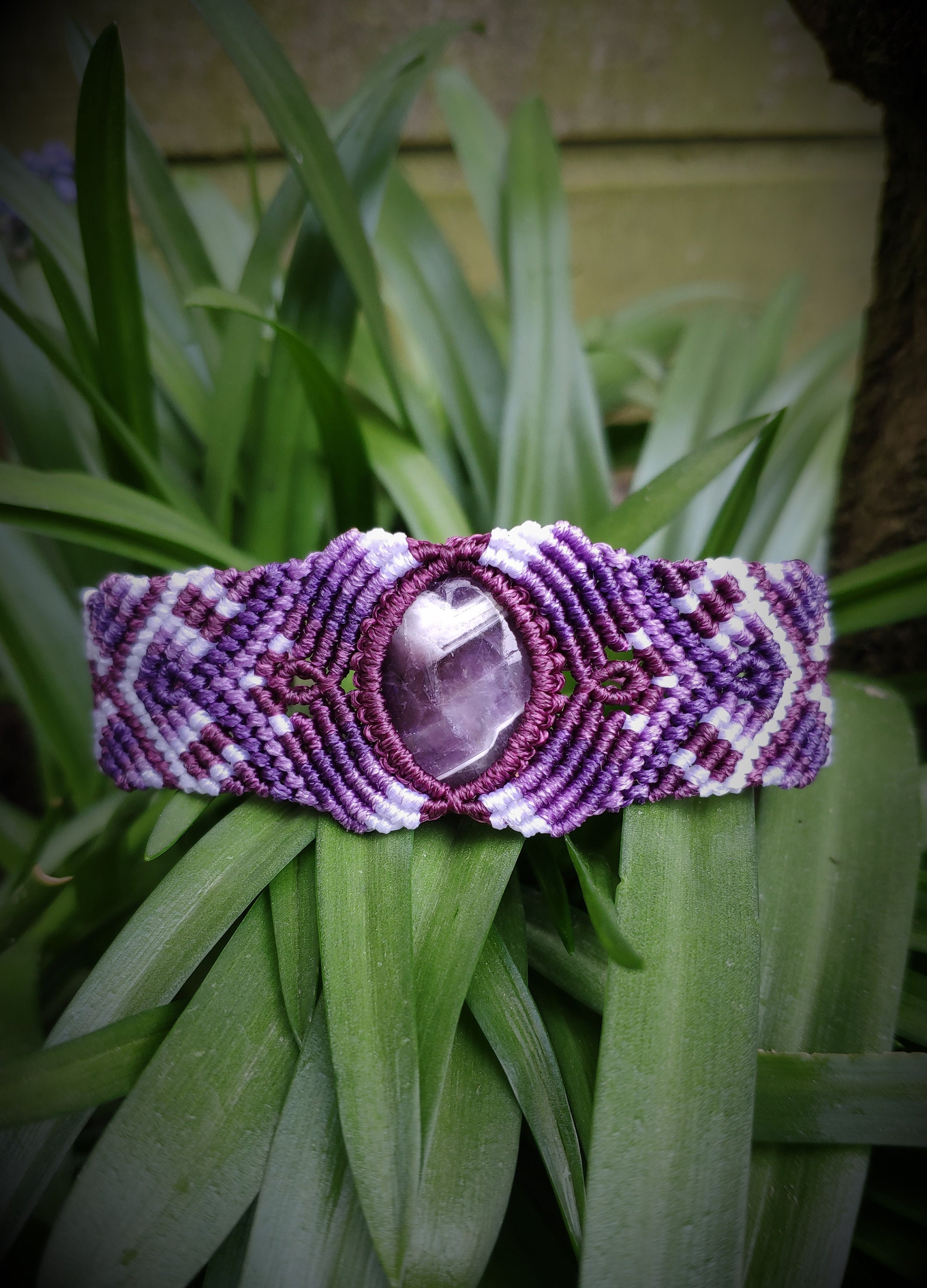 Handmade Natural Stone Macrame Bracelet Ethnic Tribal - Etsy