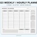 2023 Weekly Planner, Hourly Planner Printable / Daily Schedule, to Do ...