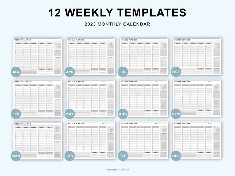 2023 Weekly Planner, Hourly Planner Printable / Daily Schedule, to Do ...