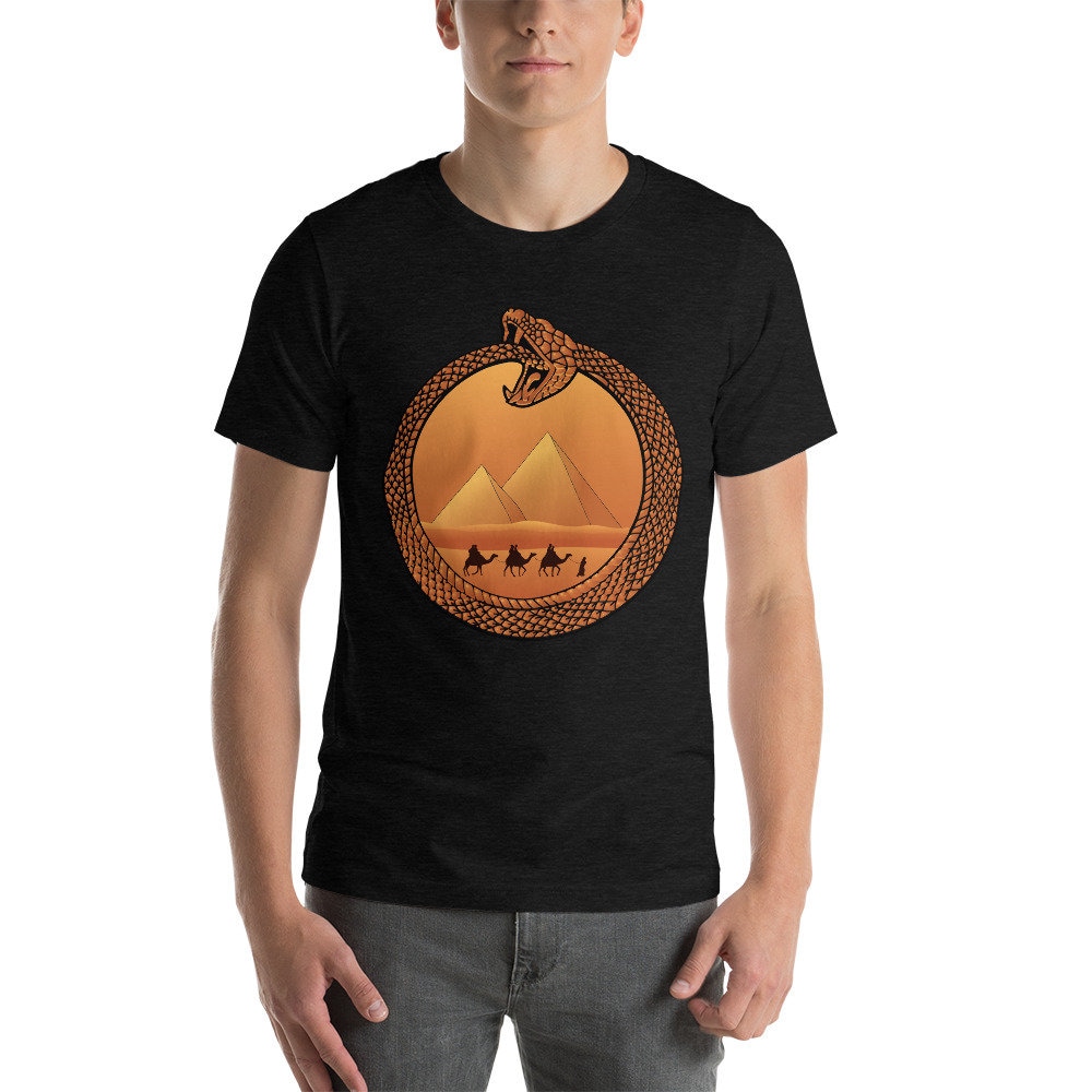 Ouroboros Ring With Pyramids Egypt, Traveller Shirt, Giza Pyramids ...