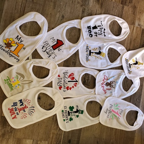 My First Holiday Bib Set Holiday Bib Set Baby Bibs - Etsy