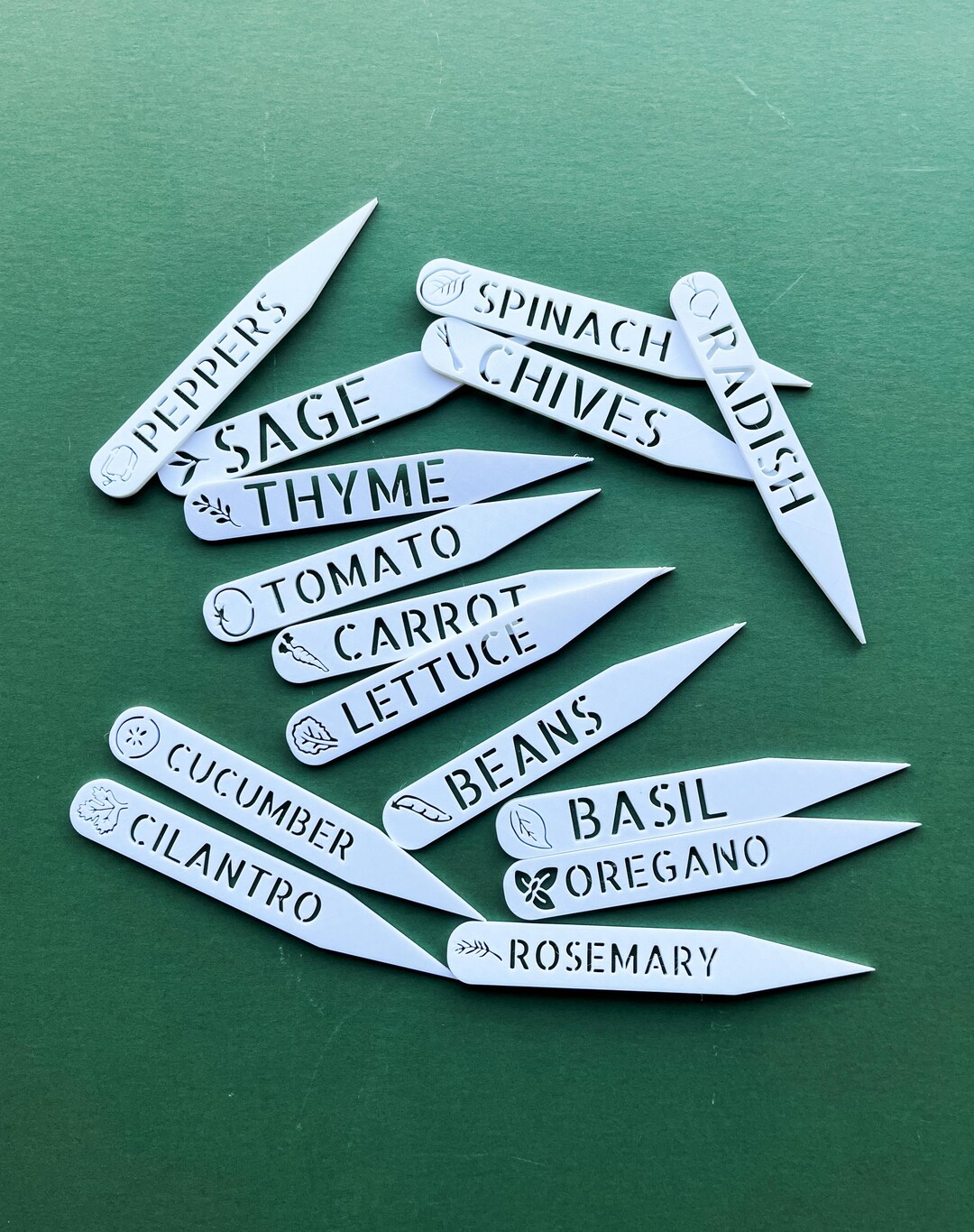 3D Printed Vegetable Herb Plant Stakes, Garden Markers, Vegetable ...