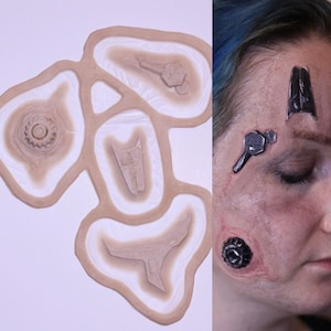 4 Cyborg/robot Prosthetics, SFX Makeup, Silicone Appliance, Halloween ...