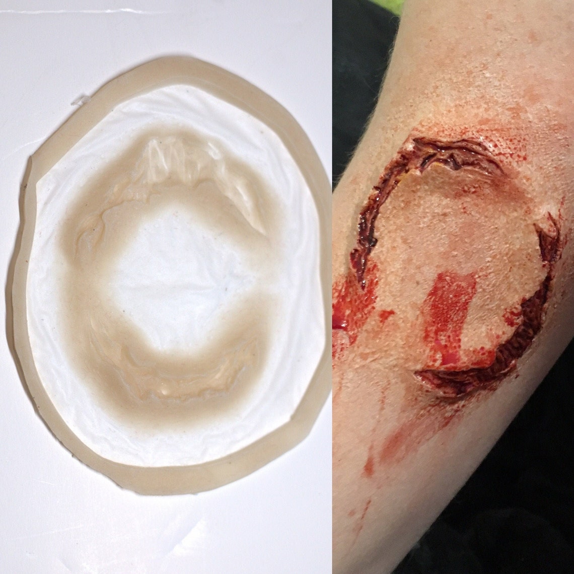Zombie Bite Wound Prosthetic, SFX Makeup, Silicone Appliance, Halloween ...