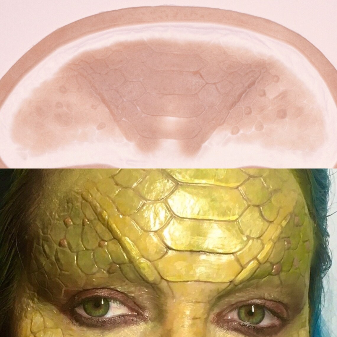 Snake Forehead Prosthetic, SFX Makeup, Silicone Appliance, Halloween ...