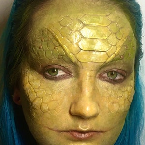 Snake Forehead and Cheekbones Prosthetic, SFX Makeup, Silicone ...