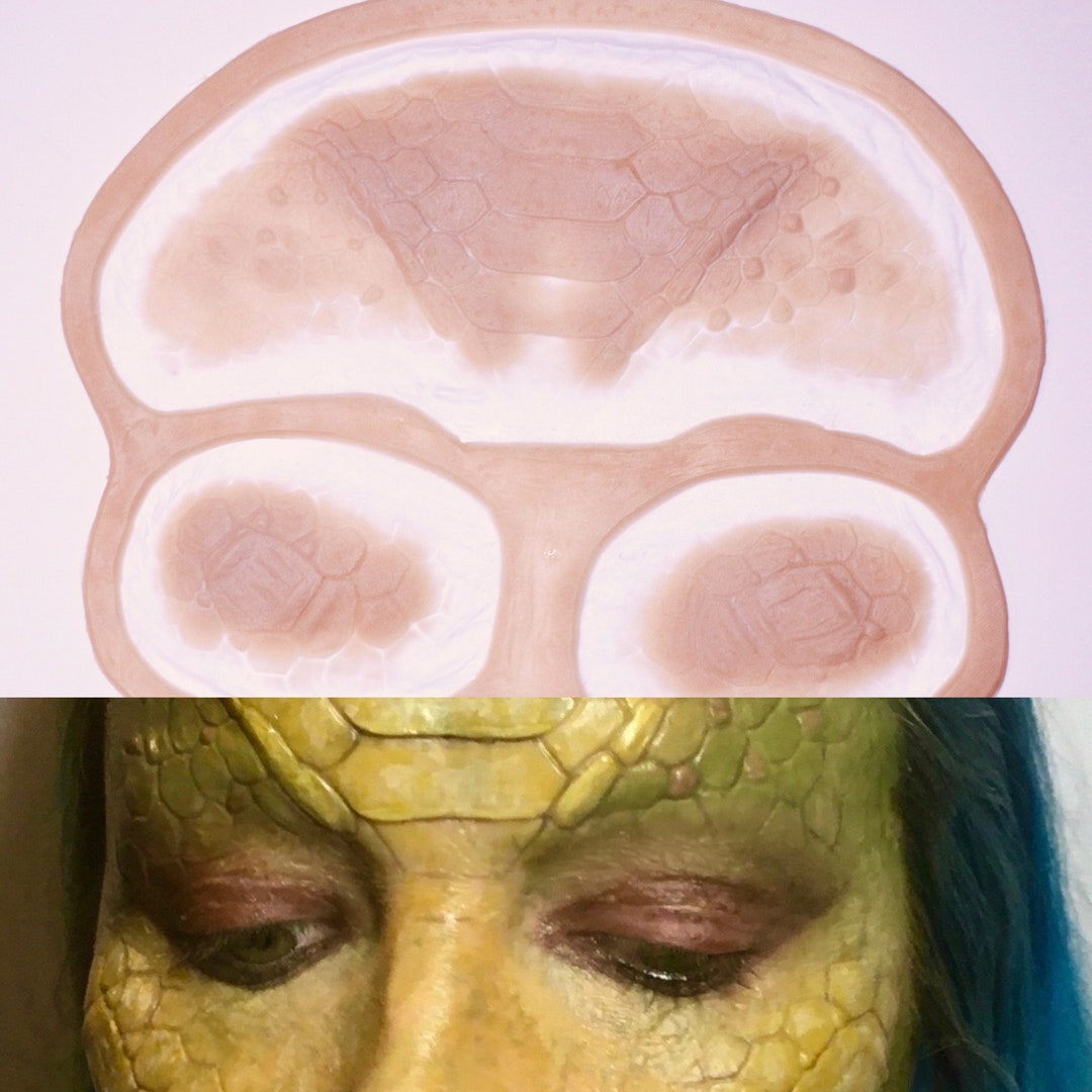 Snake Forehead and Cheekbones Prosthetic, SFX Makeup, Silicone ...