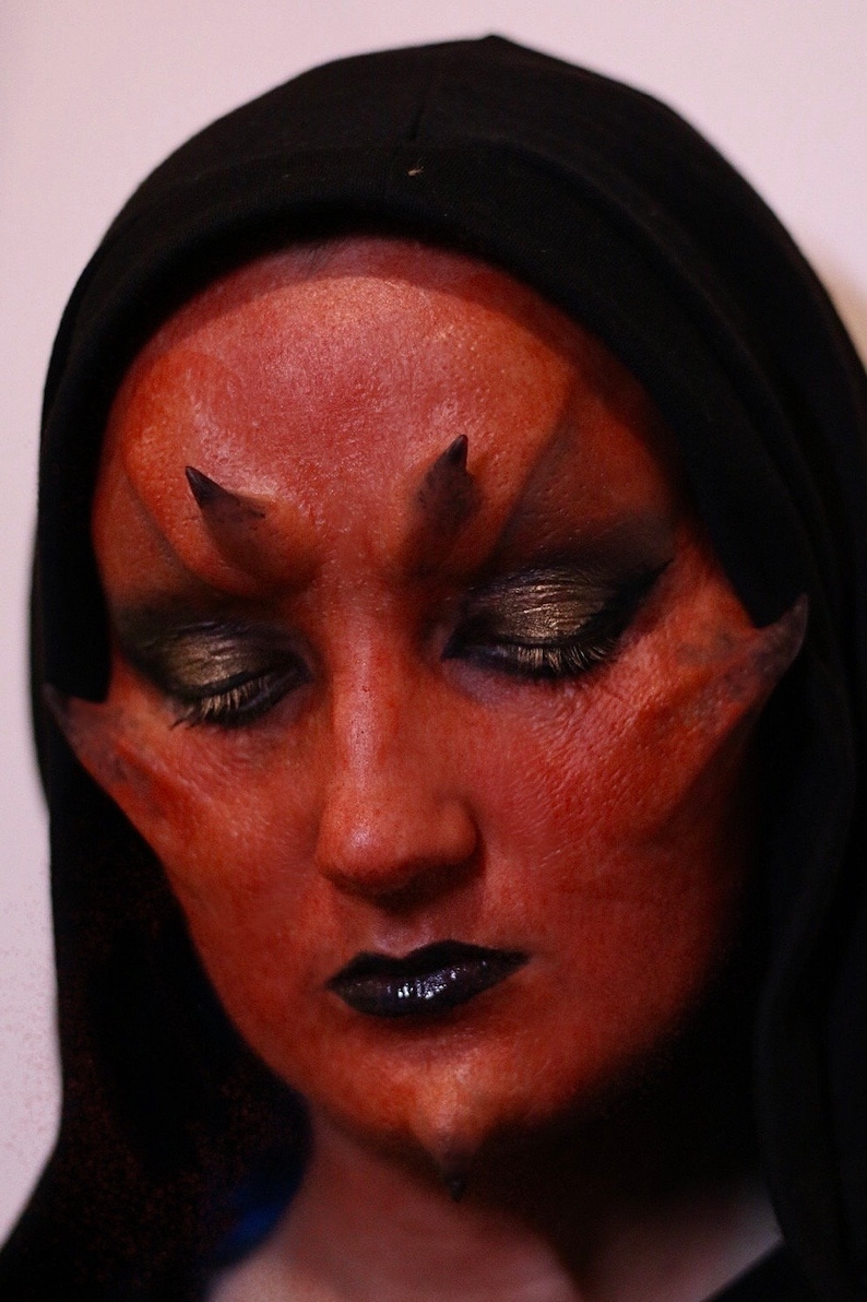 Alien Devil Cheekbones and Forehead Prosthetic, SFX Makeup, Silicone ...