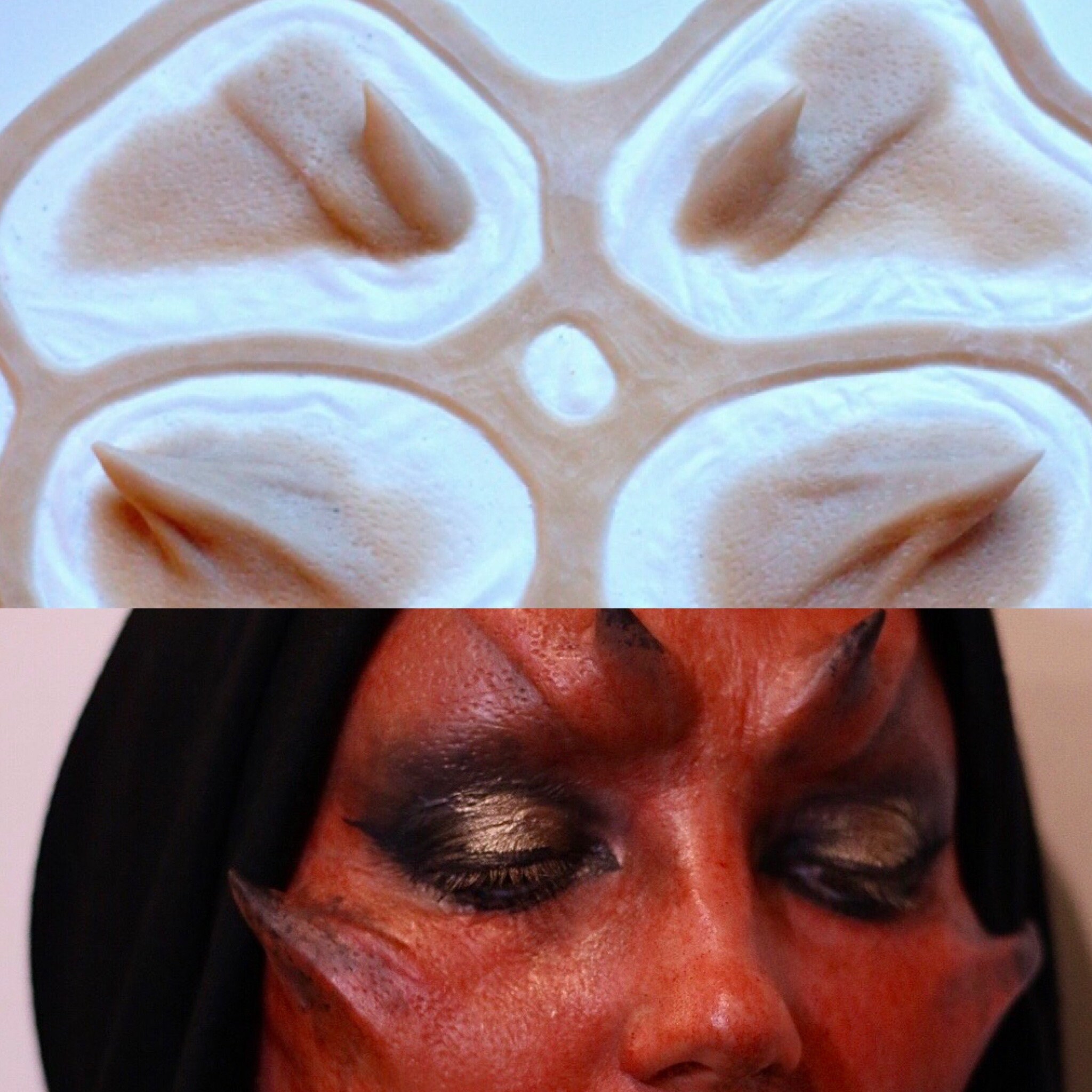 Alien Devil Cheekbones and Forehead Prosthetic SFX Makeup | Etsy UK