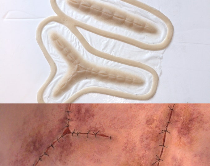 Stitched Wound Prosthetic, Stitches, SFX Makeup, Silicone Appliance ...