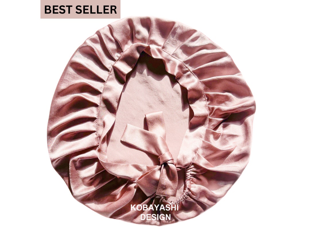 Silk Sleep Bonnet, Pure Mulberry Silk Hair Cap, Adjustable Comfortable ...