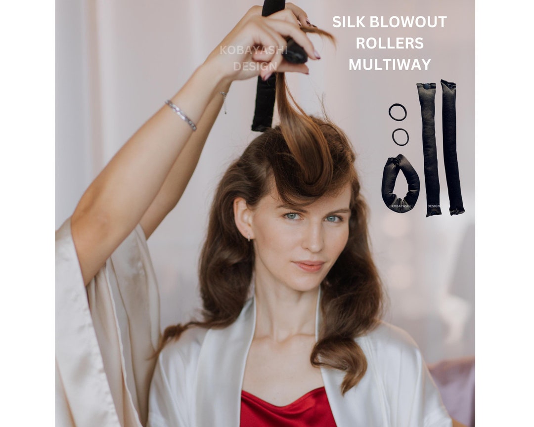 Silk Heatless Rollers, Blowout Hair Bun Maker Curlers 1,5 Inch ...