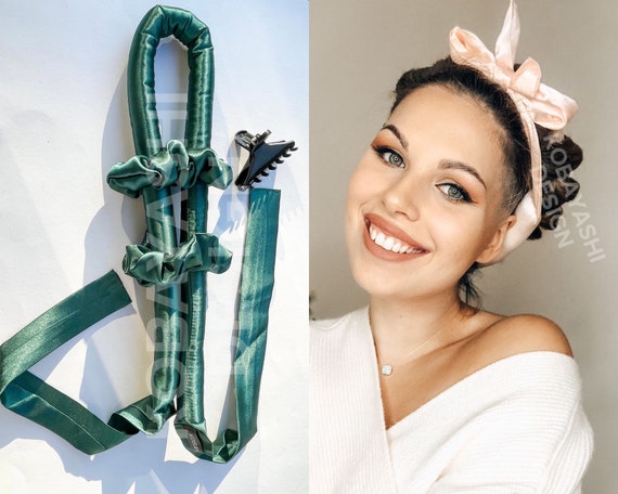Heatless Curl Curling Ribbon Emerald Green Long Heatless Hair Etsy