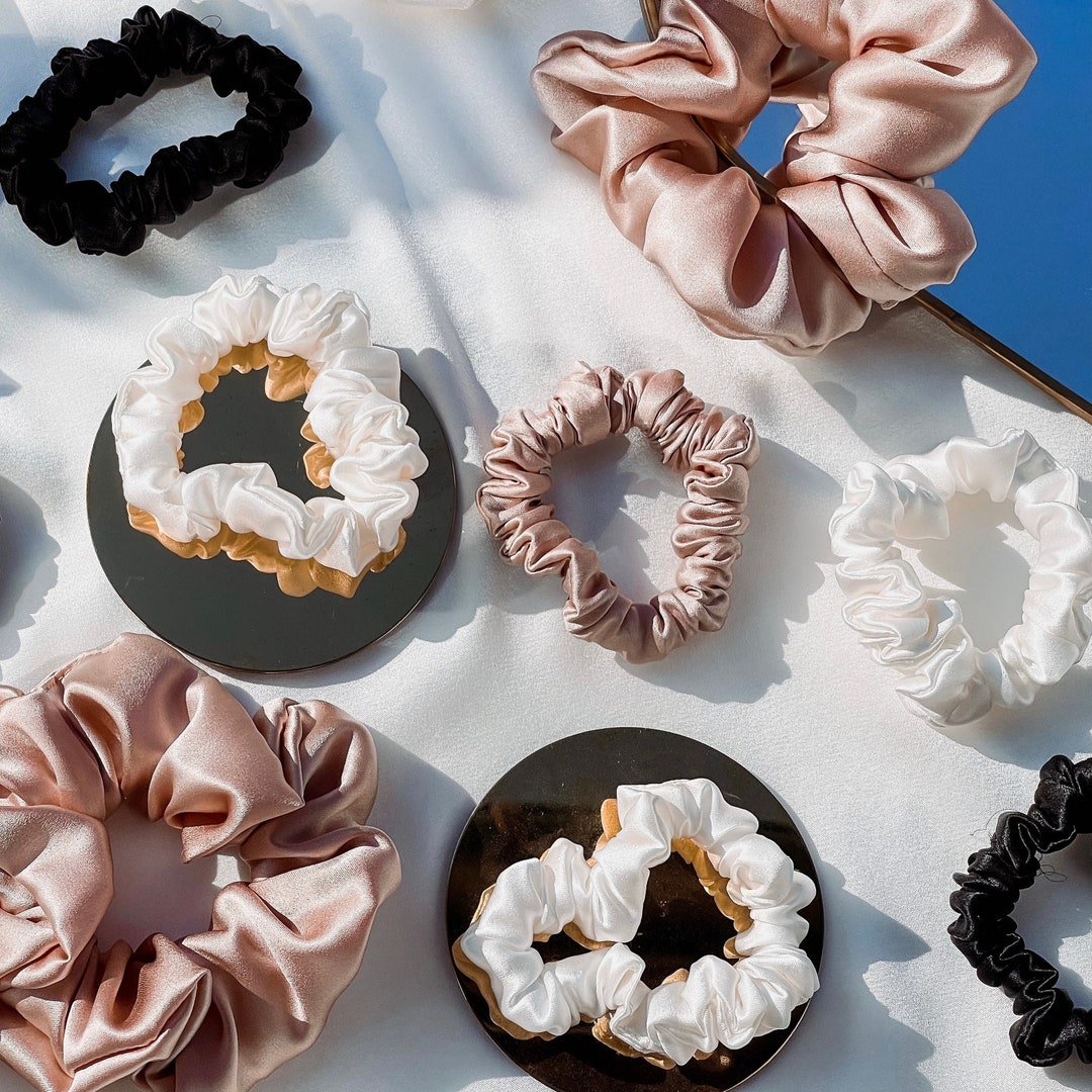 Pure Mulberry Silk Scrunchie, Mini Hair Tie, Best Selling Bridesmaid ...