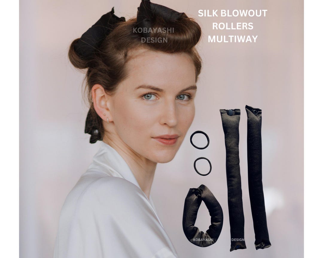 Silk Heatless Rollers, Blowout Hair Bun Maker Curlers 1,5 Inch ...