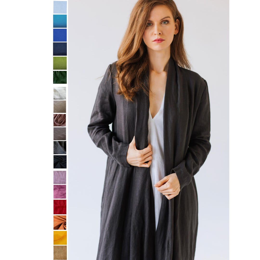 Long Linen Coat |washed Linen Jacket for Women | Summer Trench Casual ...