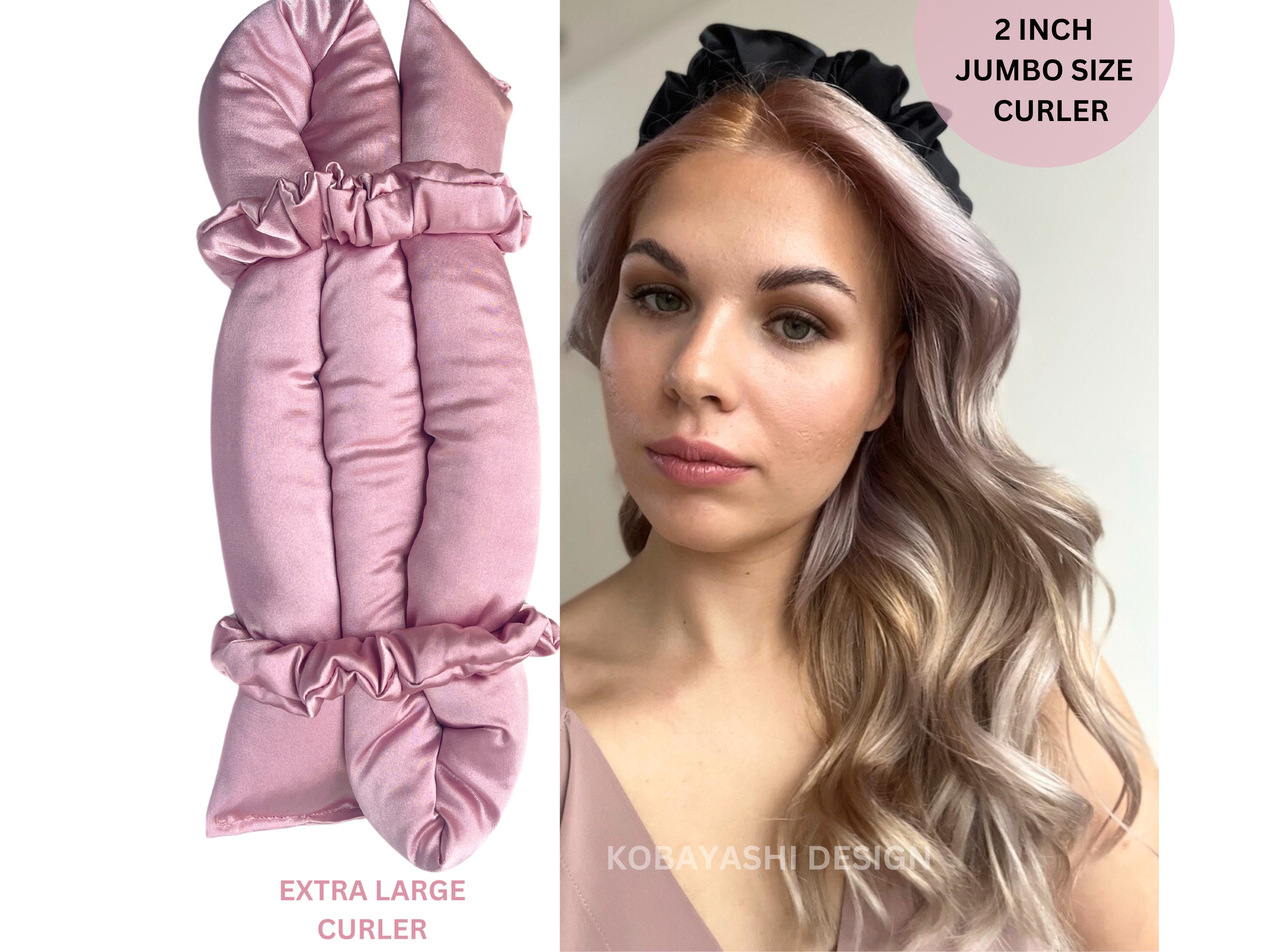 EXTRA Large Heatless Curler, Jumbo Size 2.5 Inch Big Wide Overnight ...