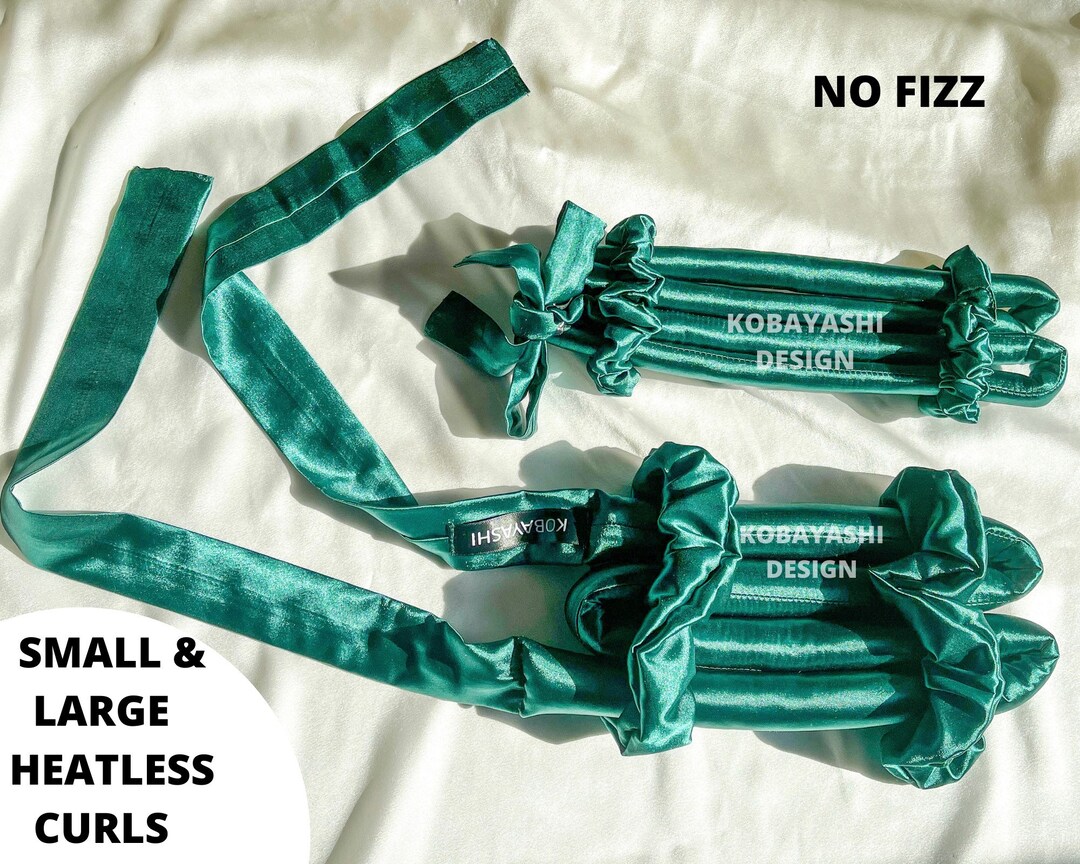 Silk Heatless Curl Hair Curling Ribbon SET, No Fizz Small Curl and ...