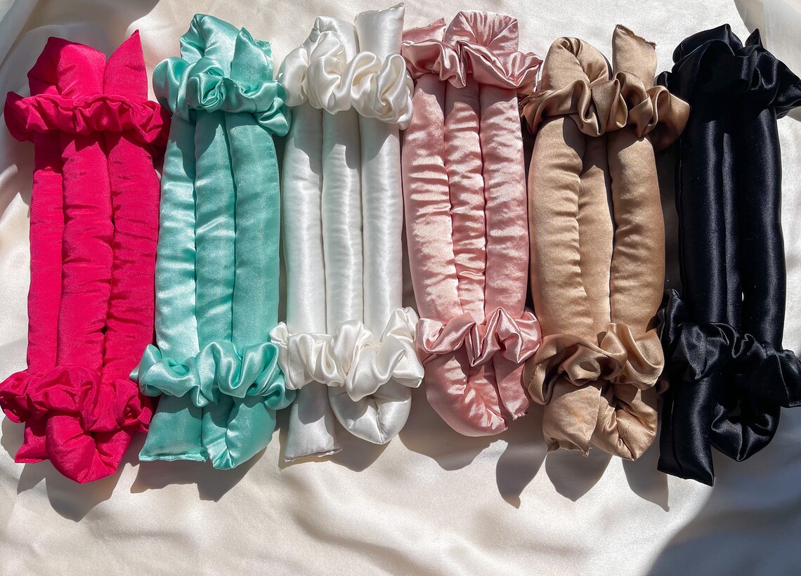 Heatless Hair Curling Ribbon Silky Satin Heatless Curler Set Etsy