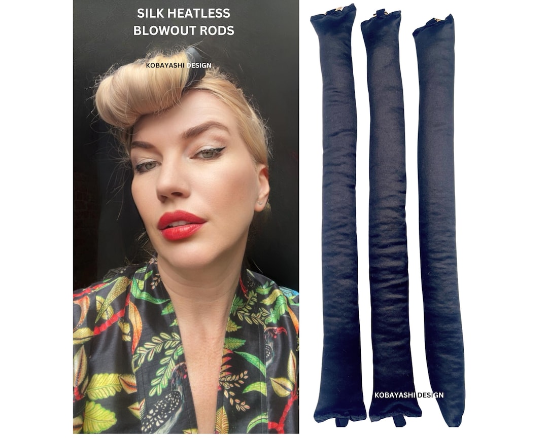 Silk Overnight Blowout Heatless Hair Rollers, Mulberry Silk Curlers 1,5 ...