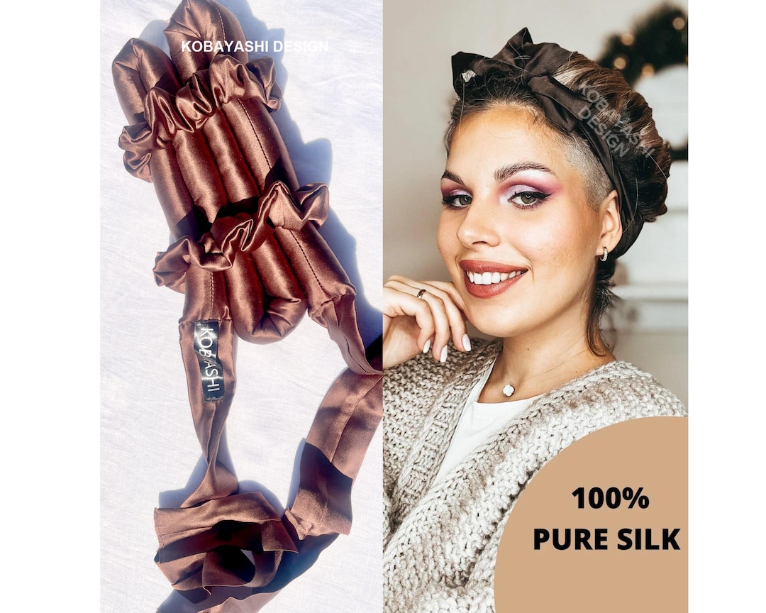 Silk Heatless Curler, Long Overnight Blowout Ribbon Robe Curls, 100% ...