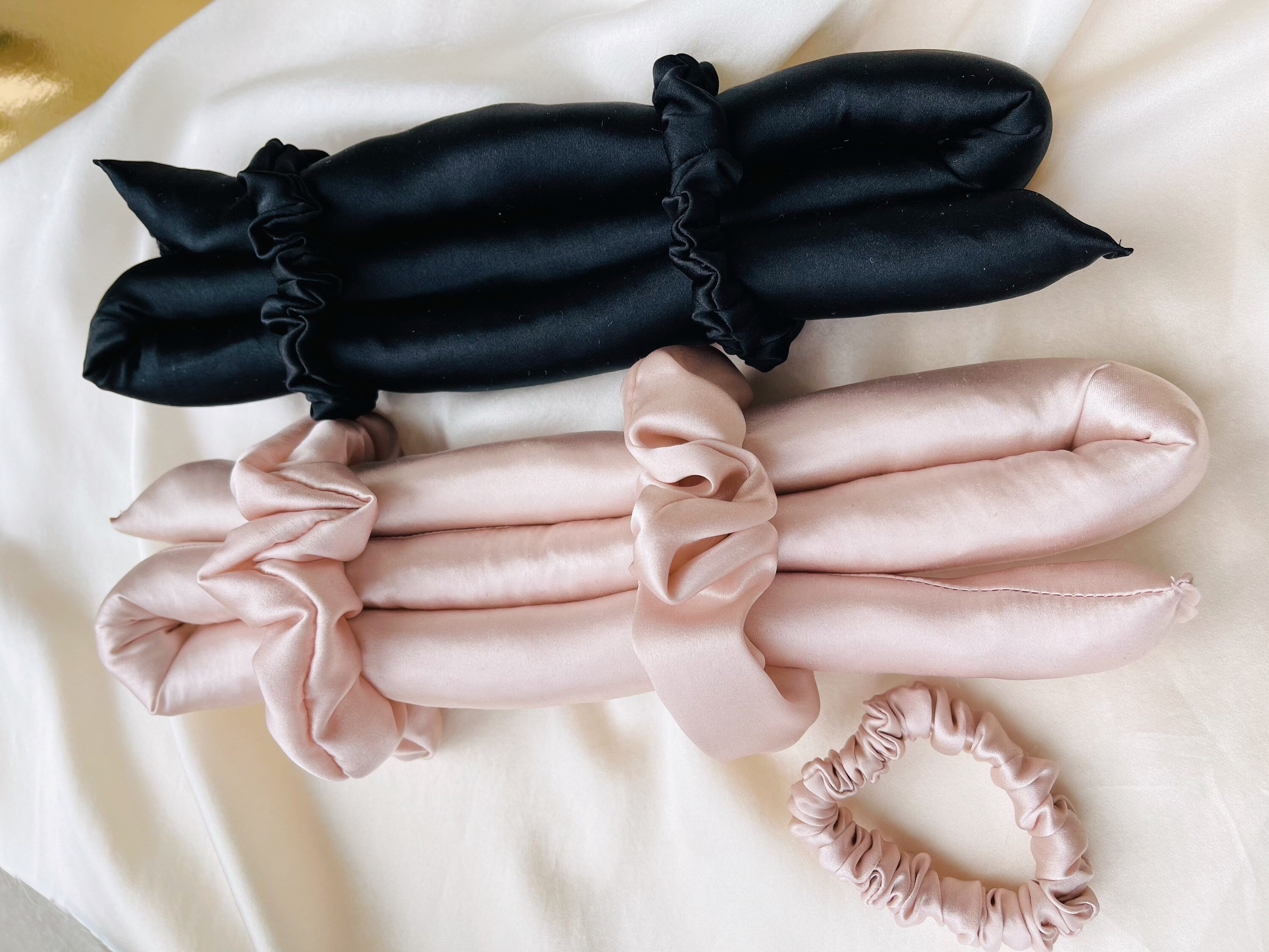 Silk Curling Ribbon Heatless Hair Curling Set With Scrunchies Etsy