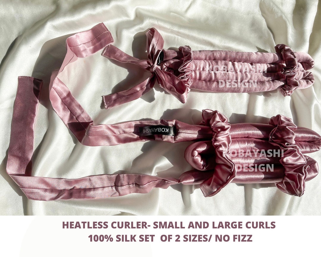 Large and Small Heatless Curl Mulberry Silk Hair Curling Set, Beach ...