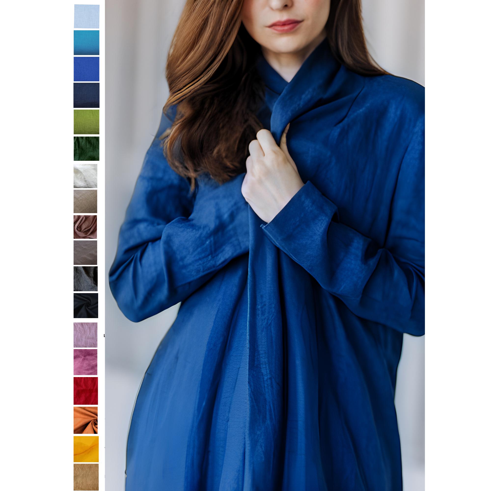 Long Linen Coat |washed Linen Jacket for Women | Summer Trench Casual ...