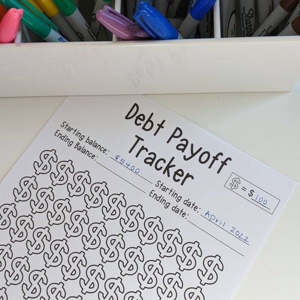 Debt Payoff Coloring Sheet - Etsy