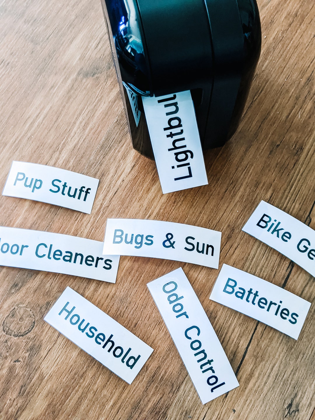 Custom Printed Label Maker Labels, Black Print on White Tape, Dresser ...